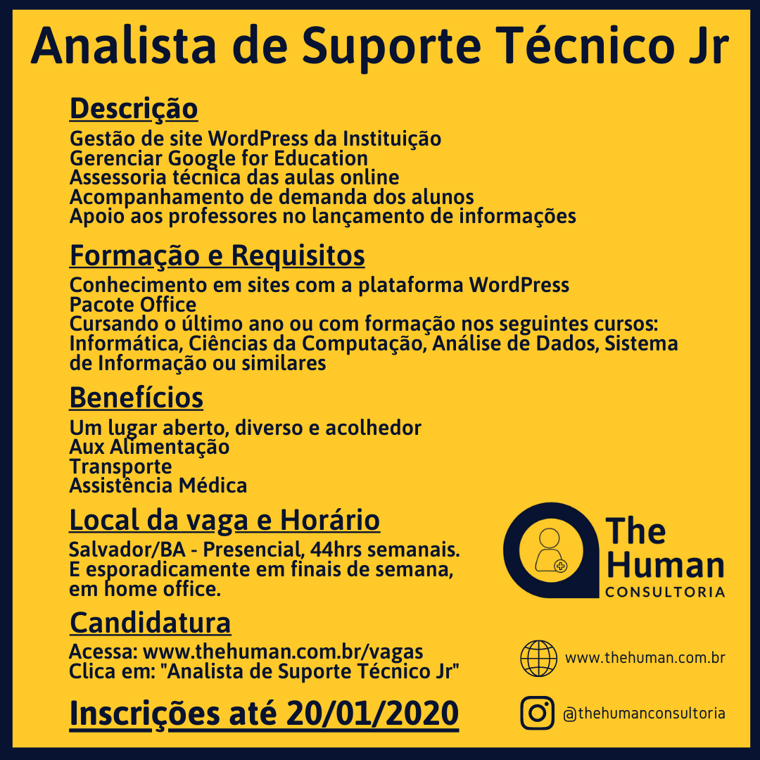Analista de Suporte Técnico Jr | The Human